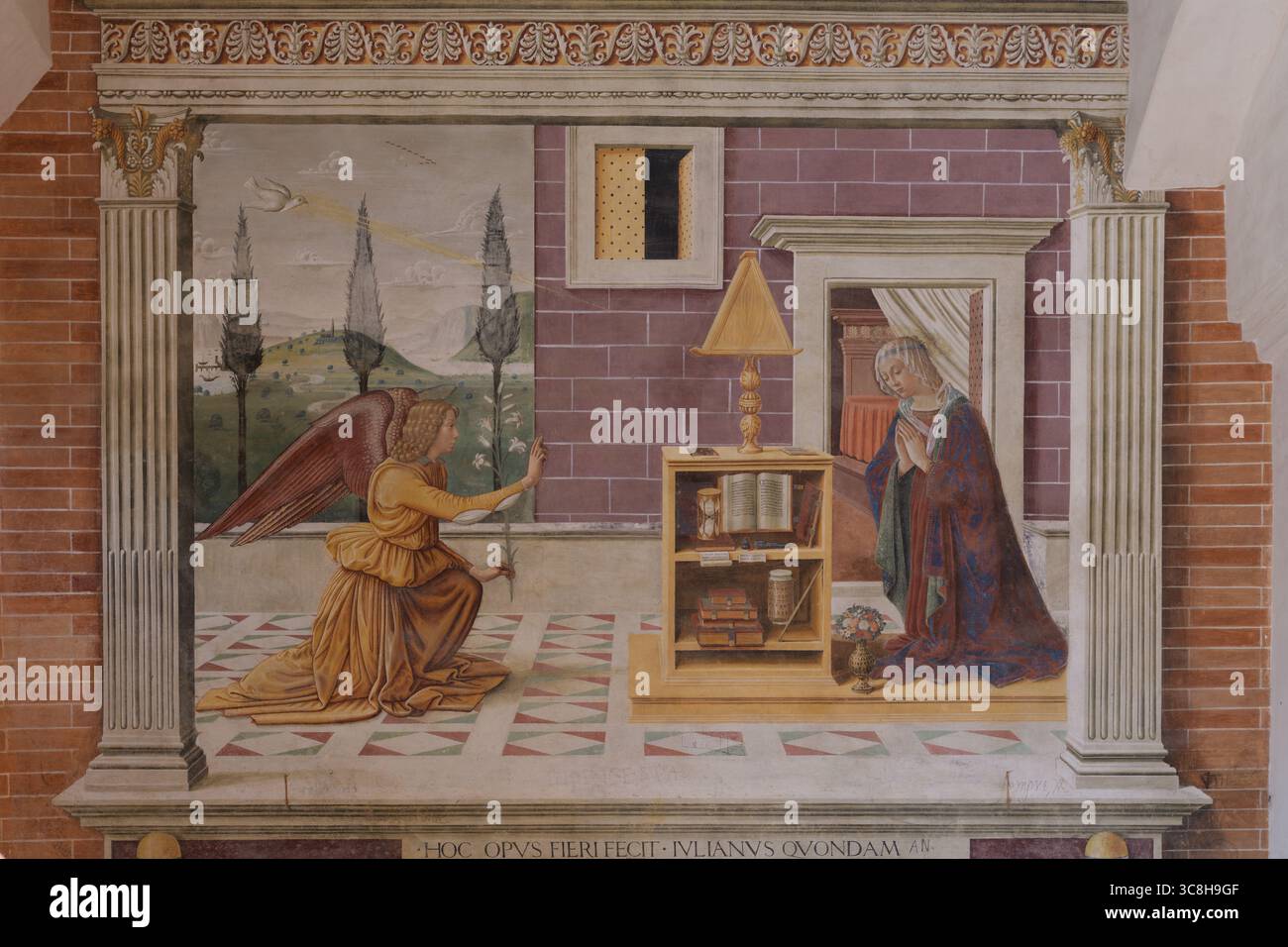 Annunciation scene from the painting "Annunciation" by Bastiano ...