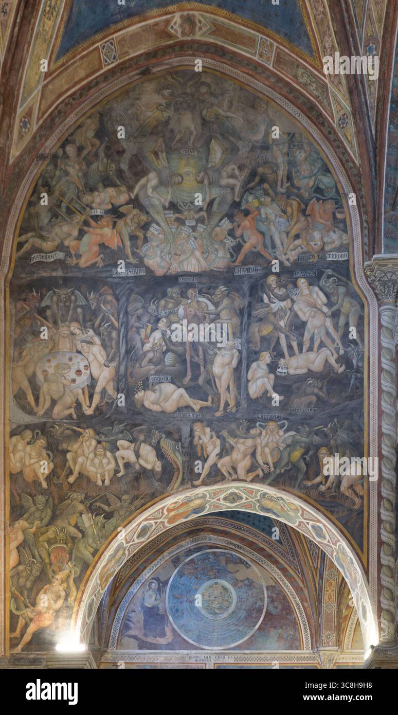Fresco of Inferno by Taddeo di Bartolo in Collegiata di Santa Maria ...