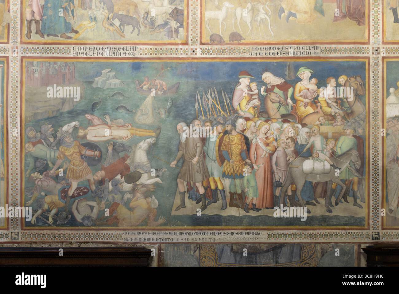 Fresco depicting the Pharaoh's army drowning in the Red Sea, part of a ...