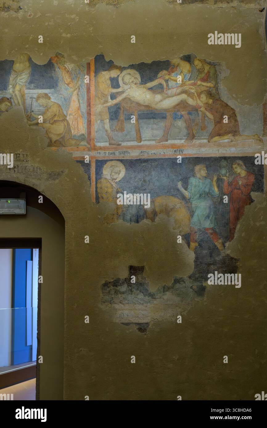 Fresco depicting martyrdom of Saint Bartholomew, painted circa 1300 ...