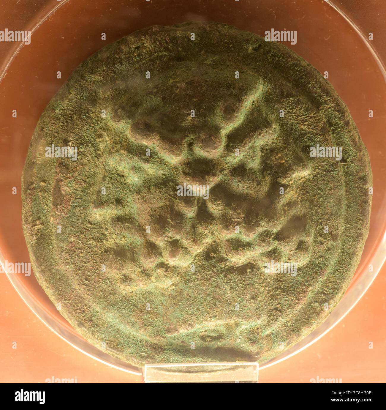 Obverse of a bronze aes grave coin with the head of Janus, issued ca ...