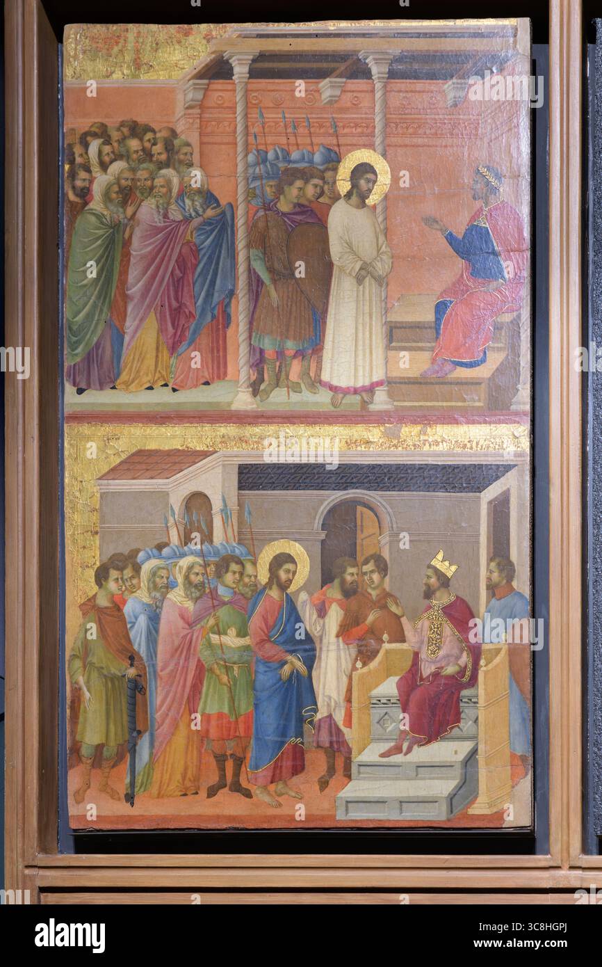 Panel depicting episodes of Christ’s Passion and Resurrection by Duccio ...