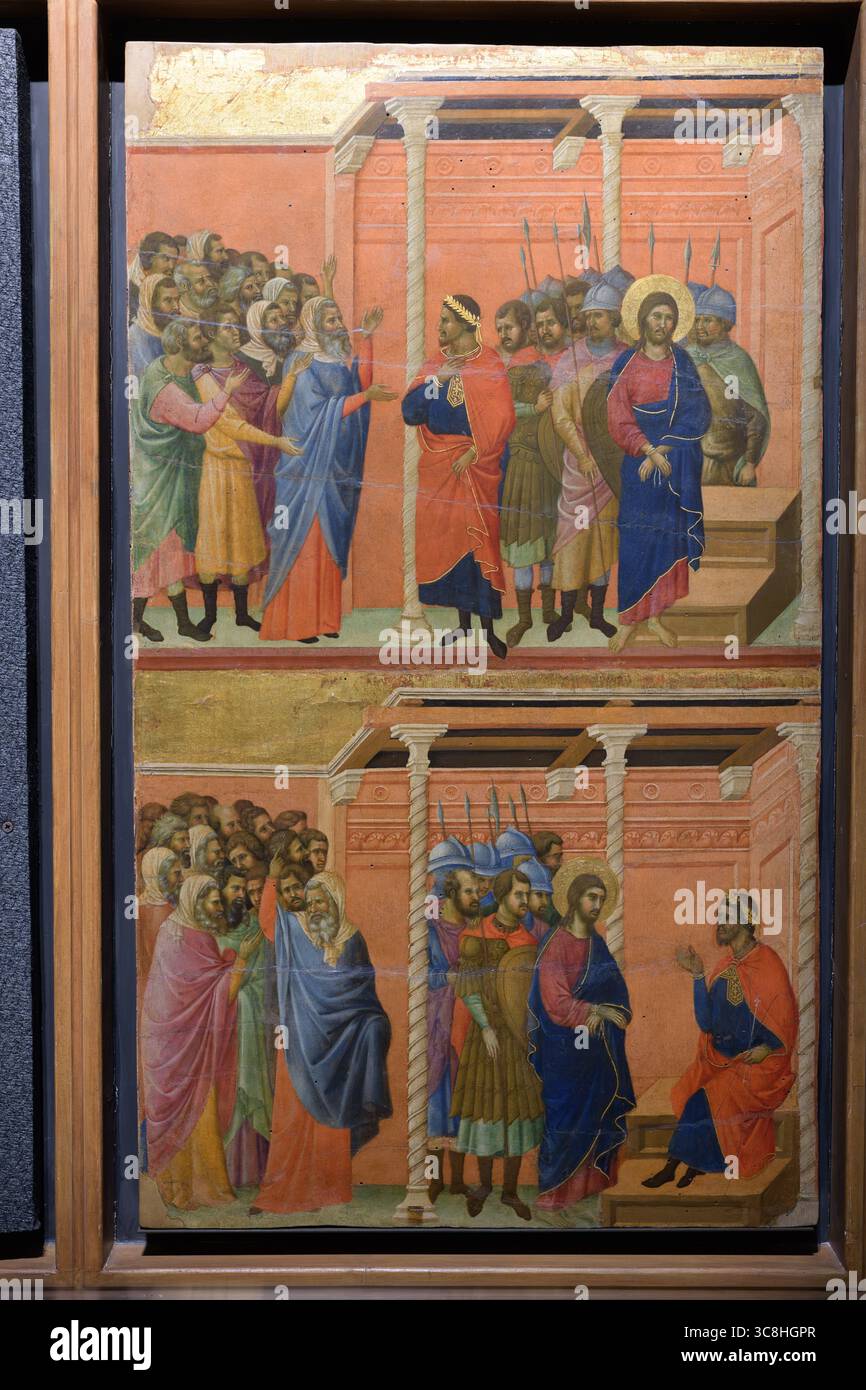 Panel depicting episodes of Christ’s Passion and Resurrection by Duccio ...
