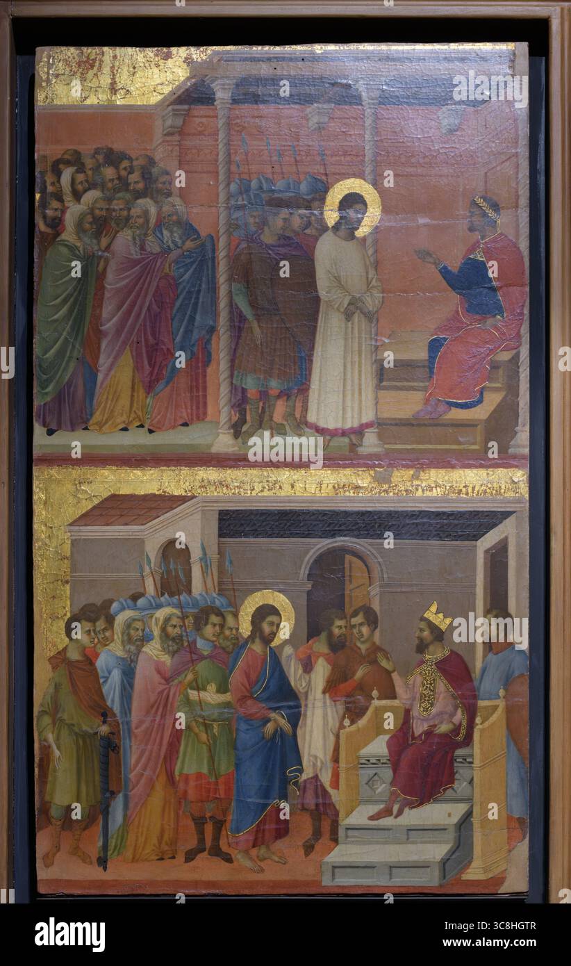 Panel depicting episodes of Christ’s Passion and Resurrection by Duccio ...