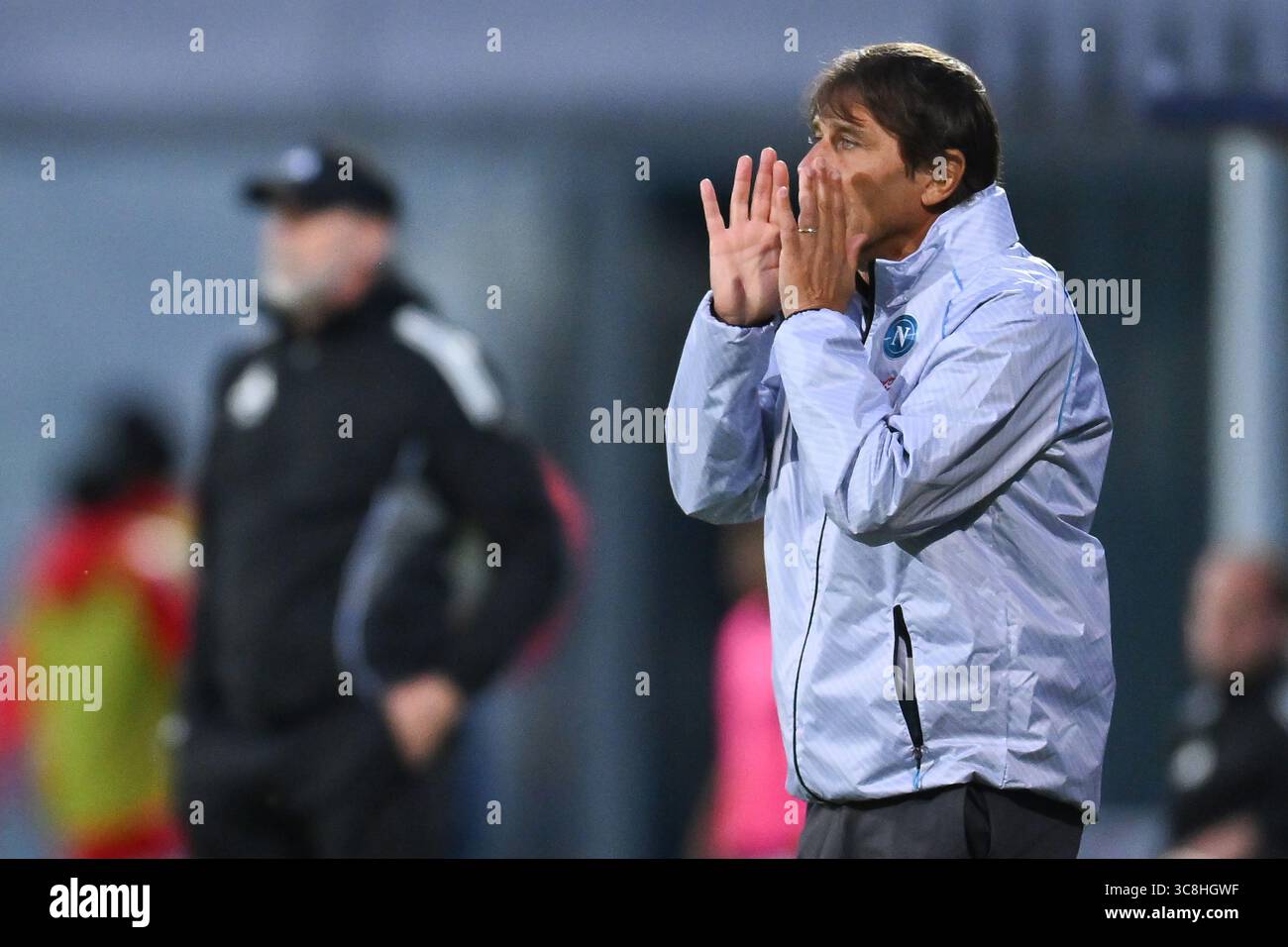 Antonio Conte coach of S.S.C. Napoli participates in the friendly match ...
