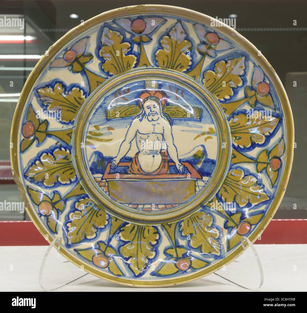 Maiolica plate by Mastro Giorgio Andreoli, depicting Christ in Pietà ...
