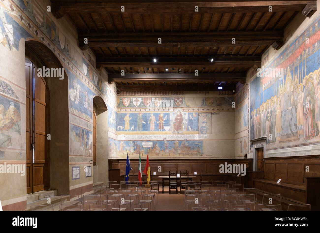 Interior of Dante Hall (Sala di Dante) in Palazzo Comunale, San ...