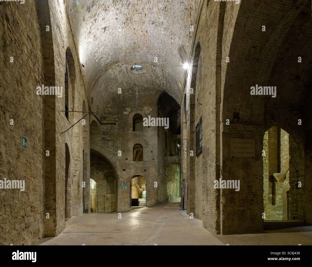 Underground vaulted halls of Rocca Paolina (Rocca Paolina), Perugia ...