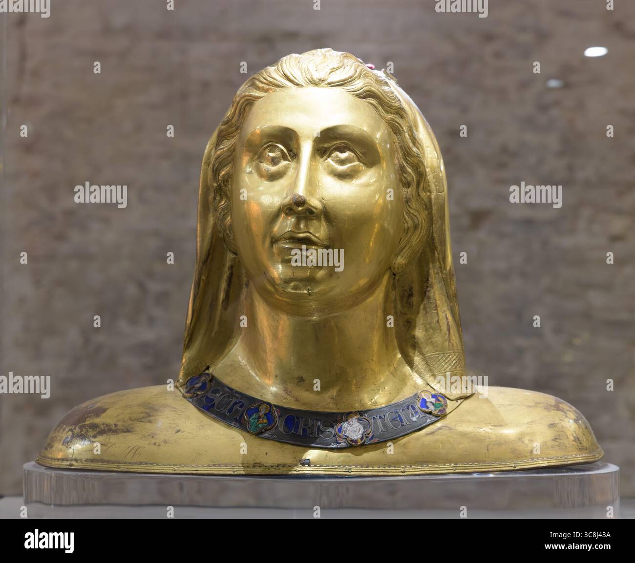 Gilded copper reliquary bust of Saint Christina by a Sienese goldsmith ...