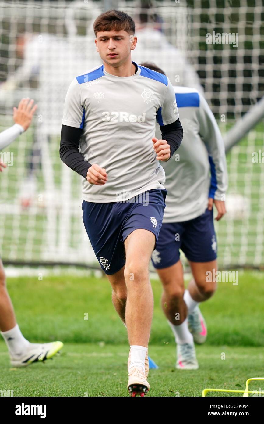 Rangers' Mikey Moore during the training session at the Rangers ...