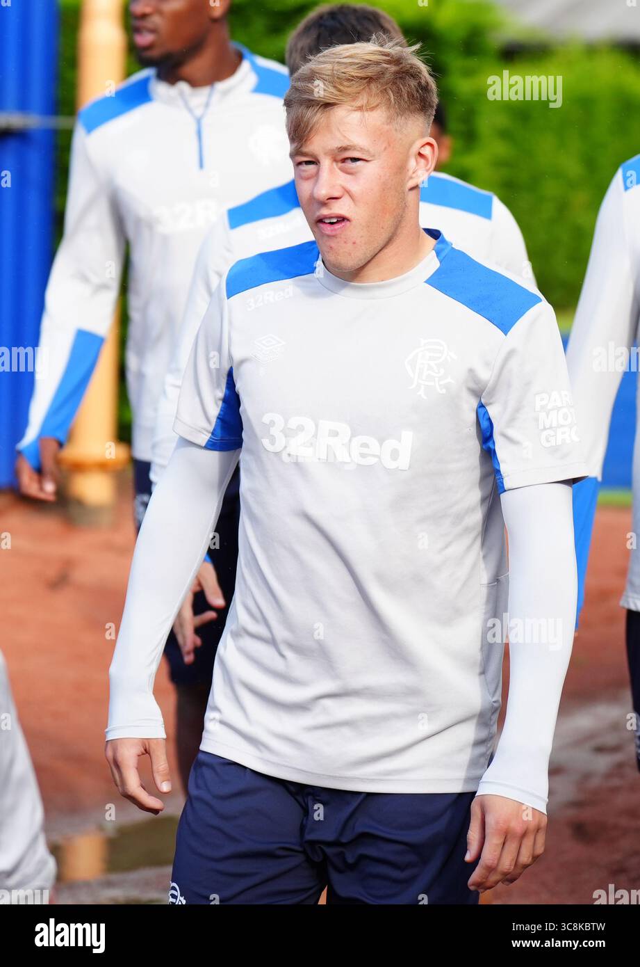 Rangers' Connor Barron during the training session at the Rangers ...