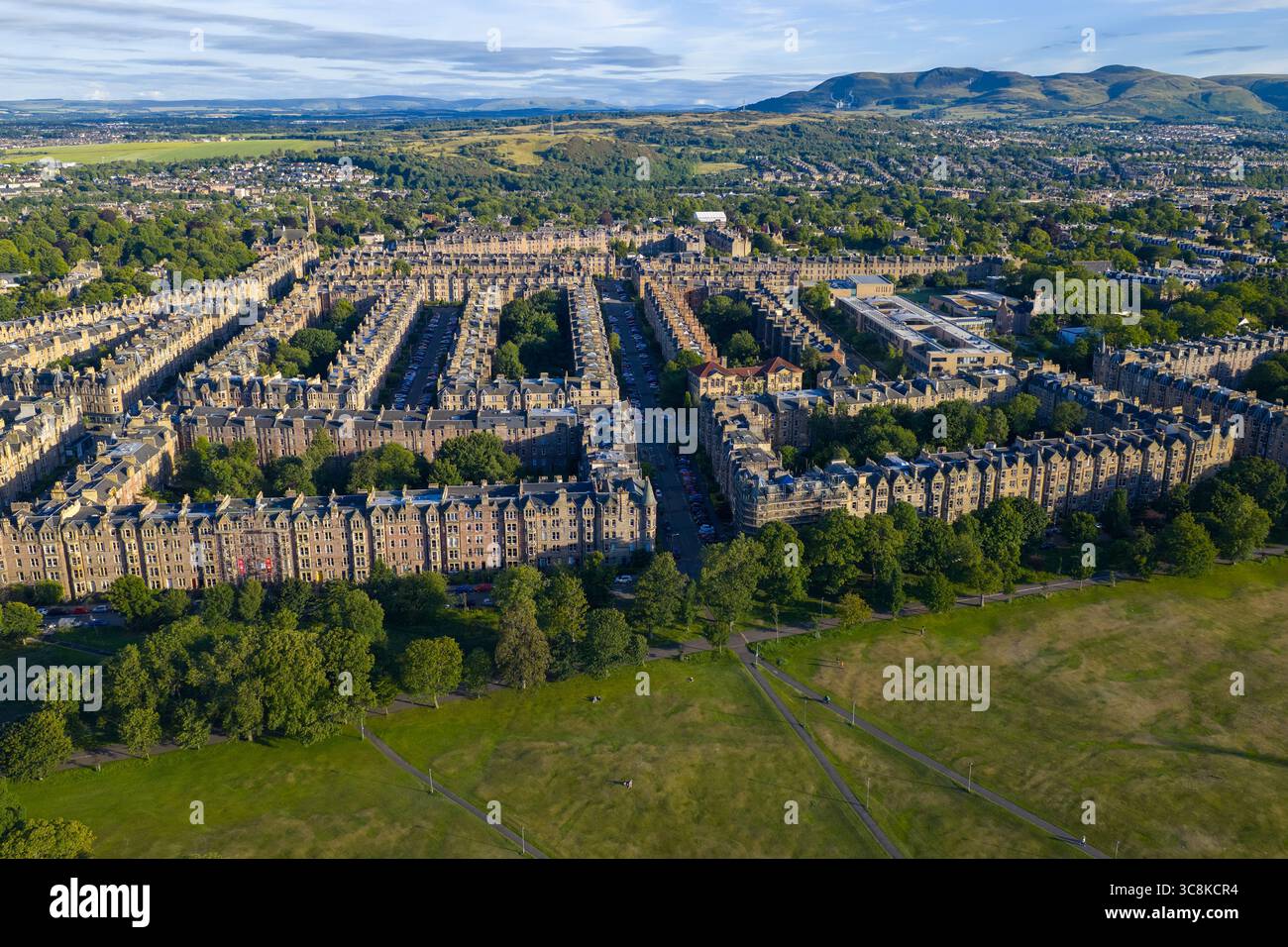 Aerial View of Marchmont Tenements and The Meadows, Edinburgh Stock ...