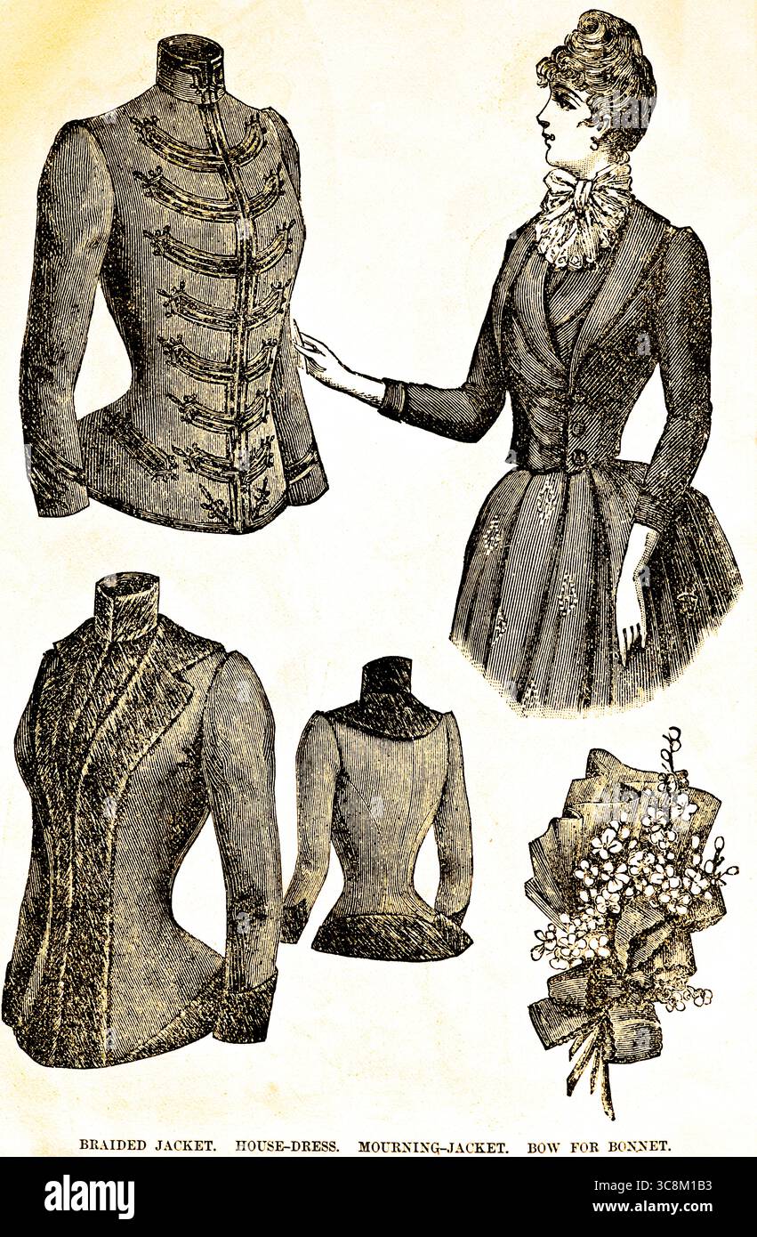 Braided Jacket, House dress, Morning Jacket, Bow for Bonnet, fashion ...