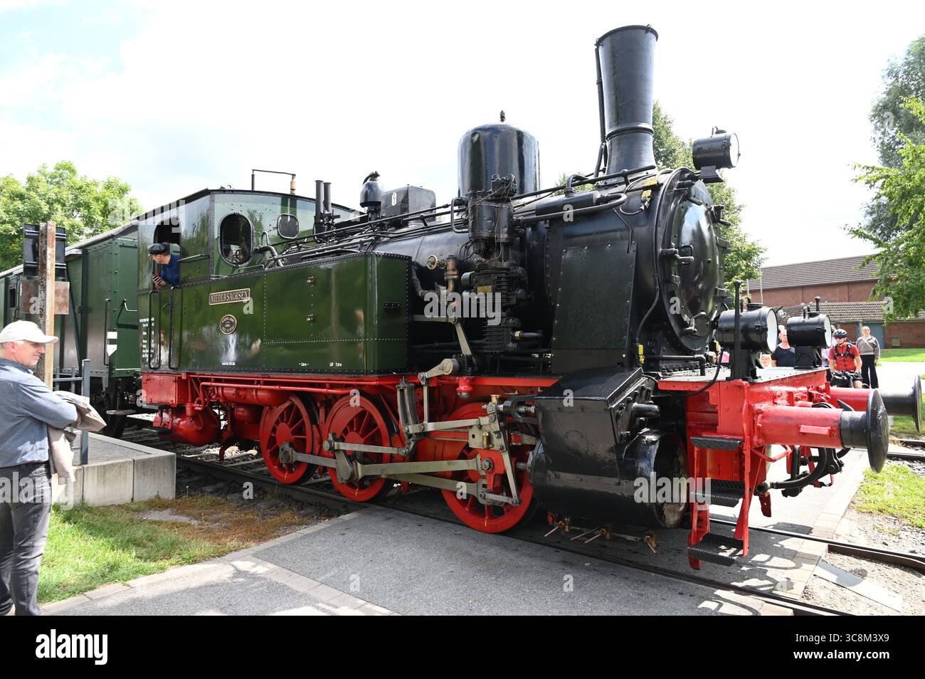 The Hespertalbahn with steam locomotive Niedersachsen, runs under steam ...