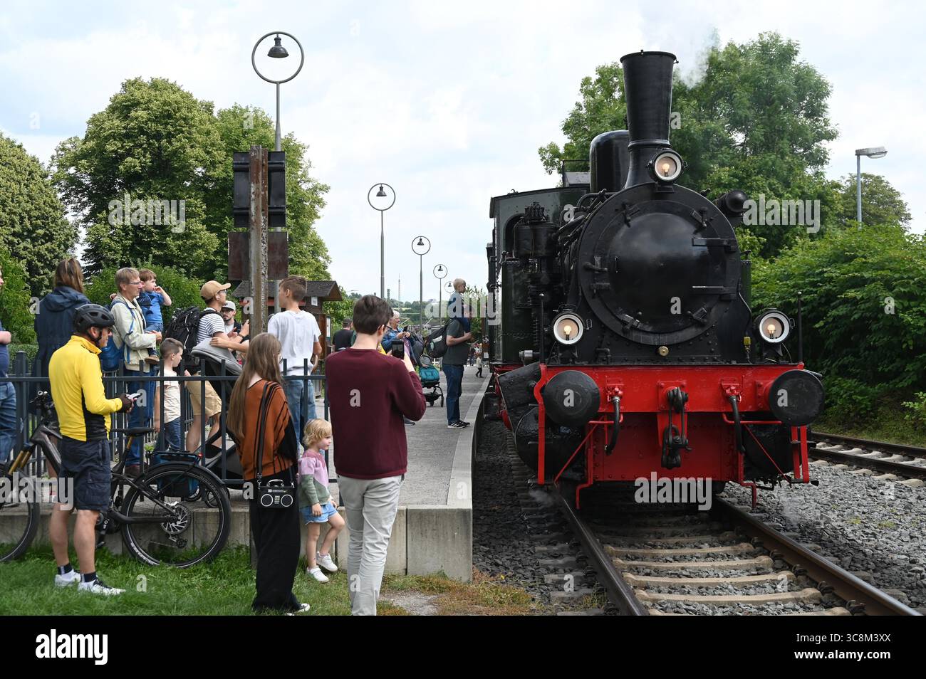 The Hespertalbahn with steam locomotive Niedersachsen, runs under steam ...