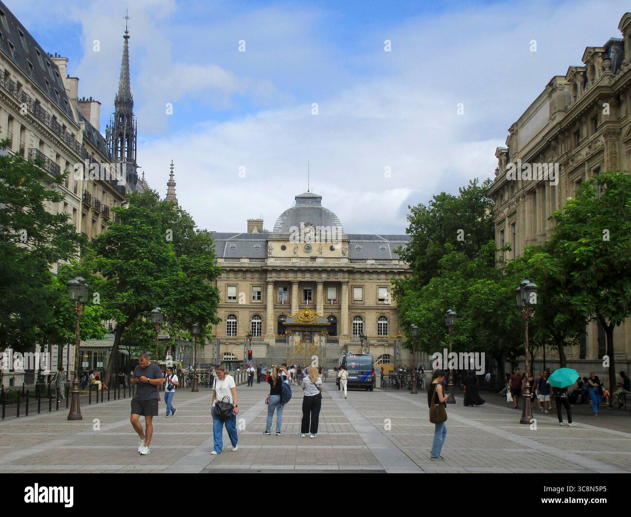 Paris, France. - 27th June 2025: A view of the Law Courthouse in Paris ...