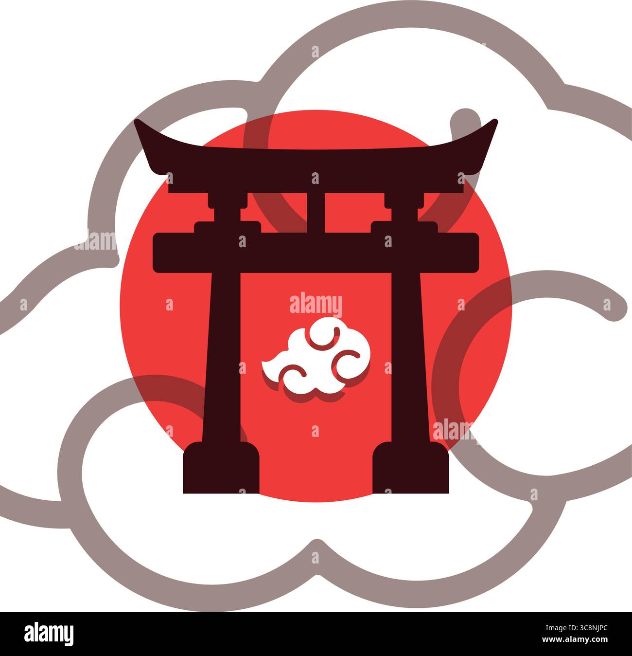 Japanese torii gate cloud. Vector Stock Vector Image & Art - Alamy