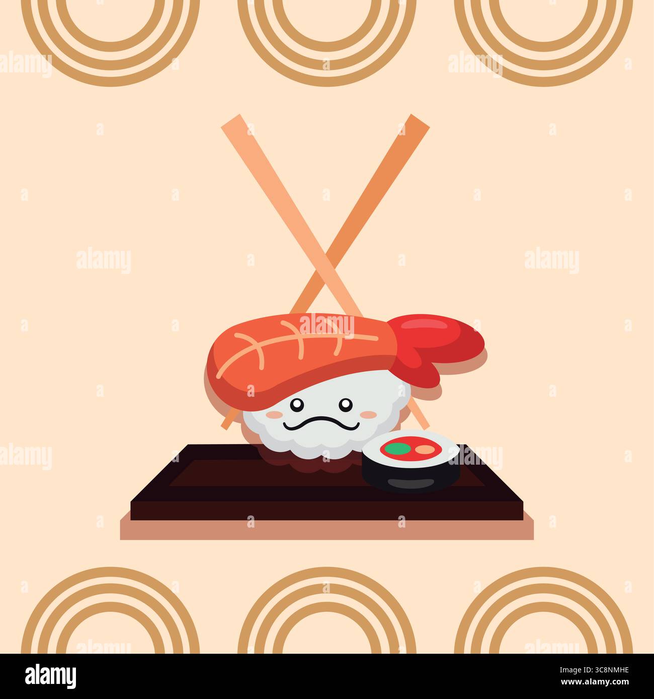 Japanese sushi character. Vector Stock Vector Image & Art - Alamy