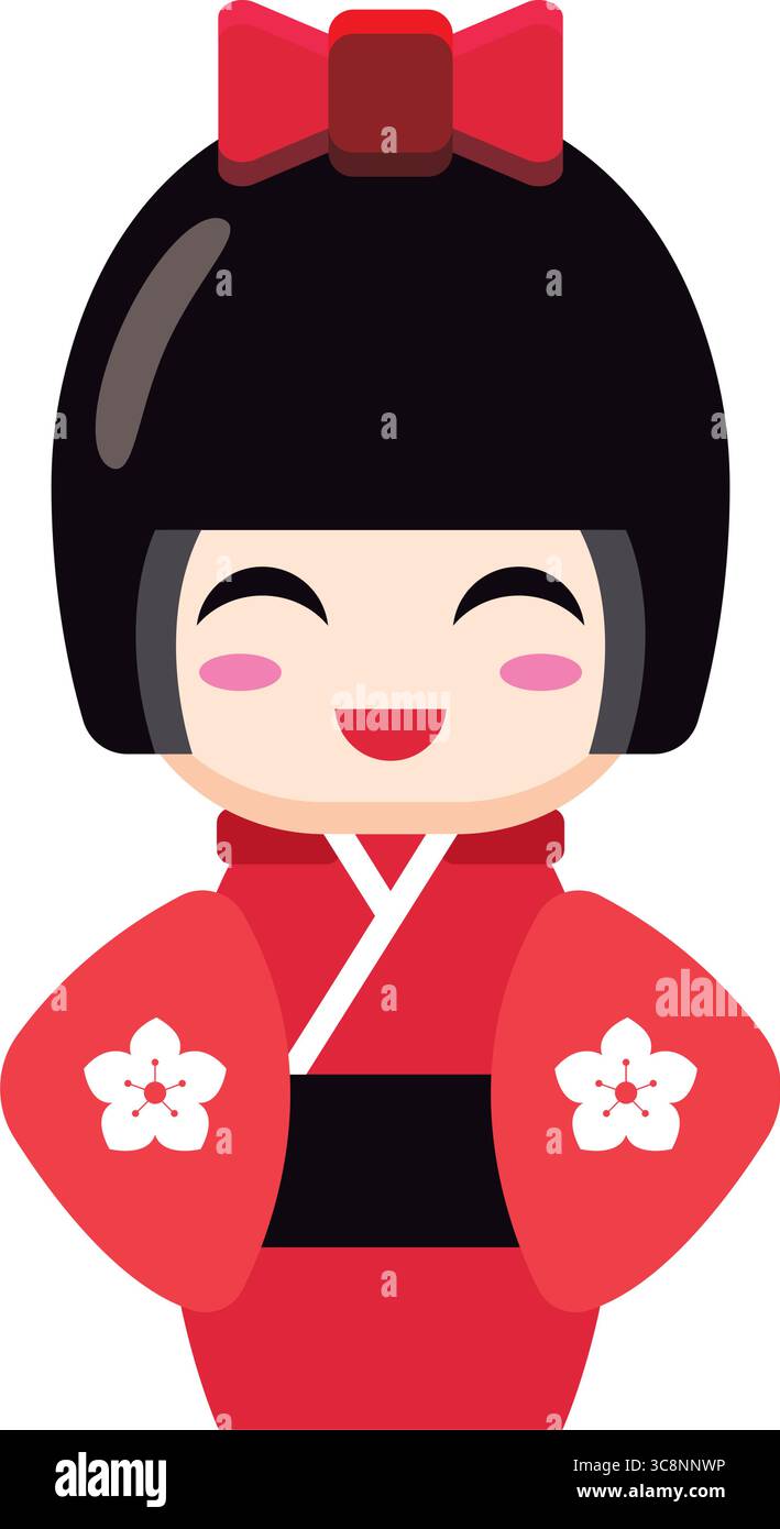 Cute japanese doll icon Cut Out Stock Images & Pictures - Alamy