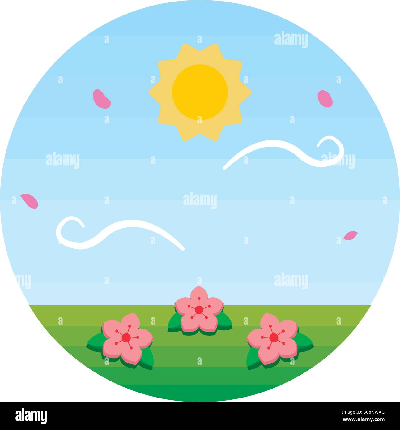 Landscape blooming yellow field Stock Vector Images - Alamy