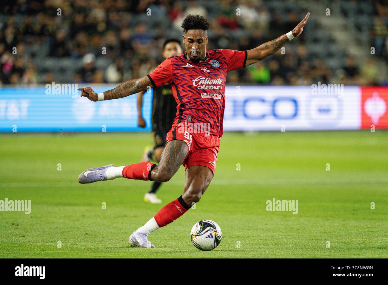 Mazatlán forward Fábio (90) sends a pass during a Leagues Cup, League ...