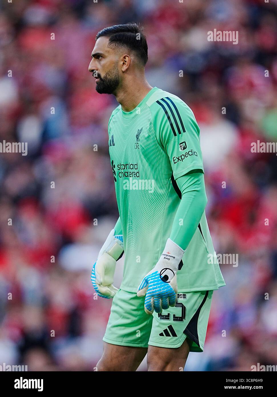 Liverpool's Giorgi Mamardashvili during the pre-season friendly match ...