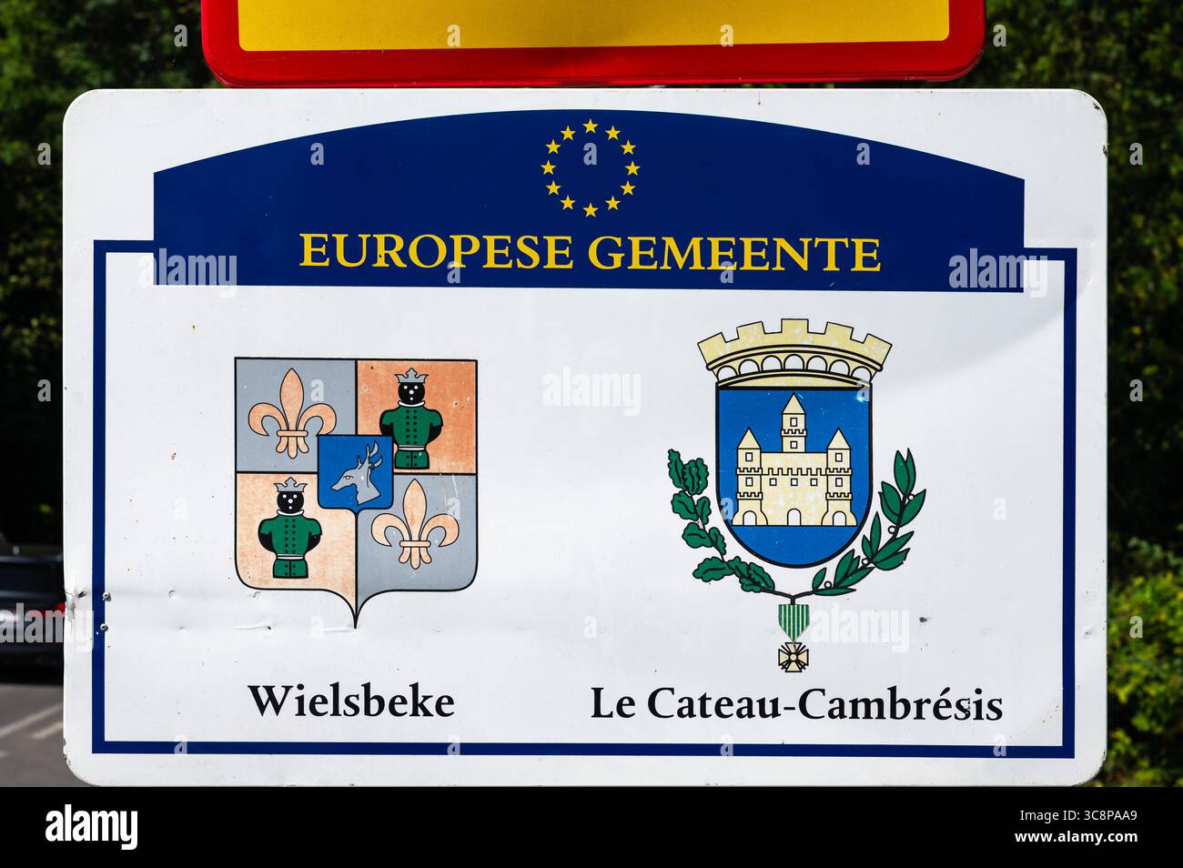 Road sign of the village of Ooigem, Wielsbeke in Flanders, Belgium 11 ...