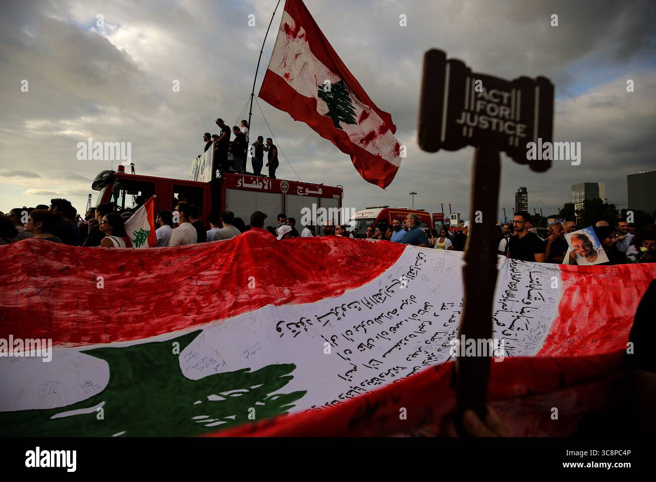 Beirut, Beirut, Lebanon. 4th Aug, 2025. Relatives and friends of ...