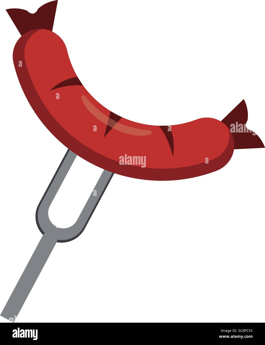 Grilled sausage forked. Vector Stock Vector Image & Art - Alamy