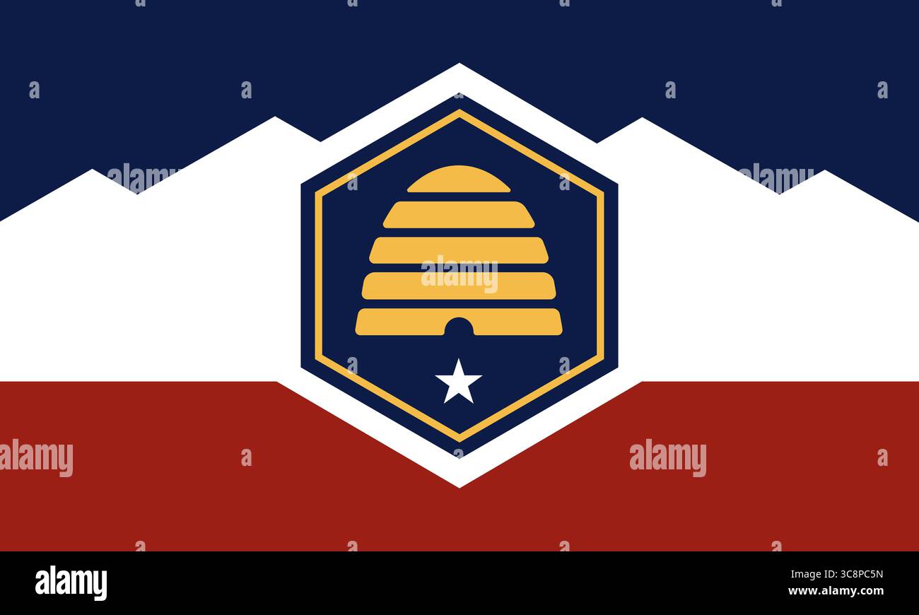 Utah flag. Official colors, proportions. Flag of state Utah Stock ...