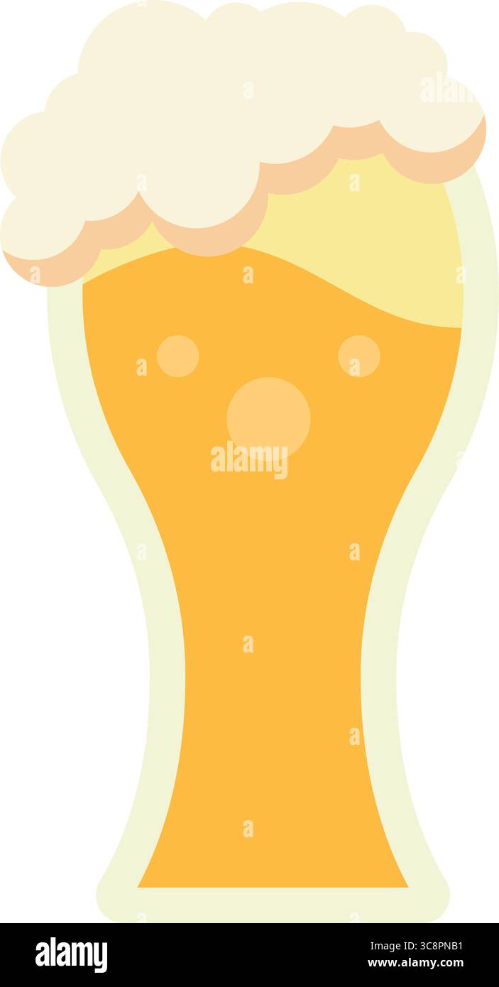 Illustration frothy beer glass Cut Out Stock Images & Pictures - Alamy