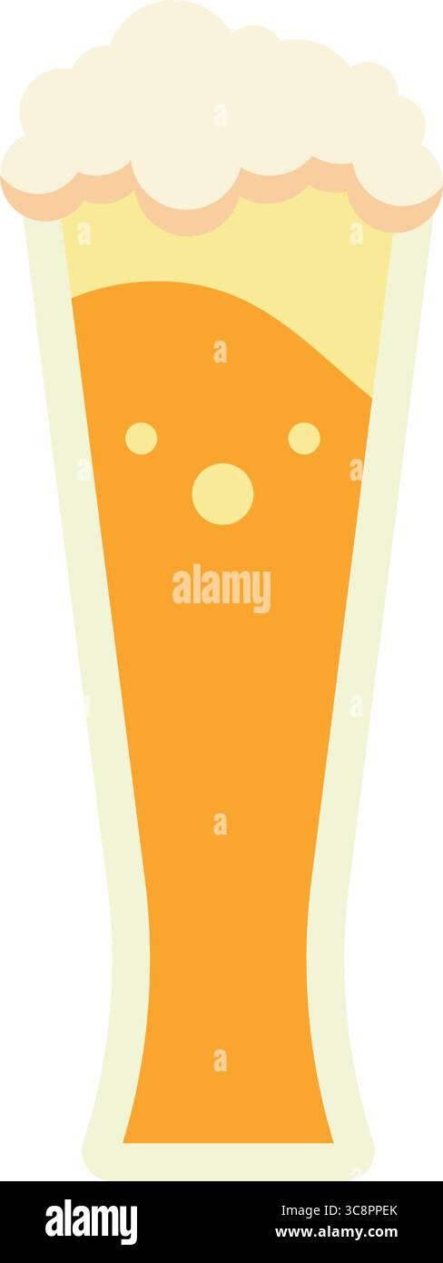 Tall pilsner beer glass foam. Vector Stock Vector Image & Art - Alamy