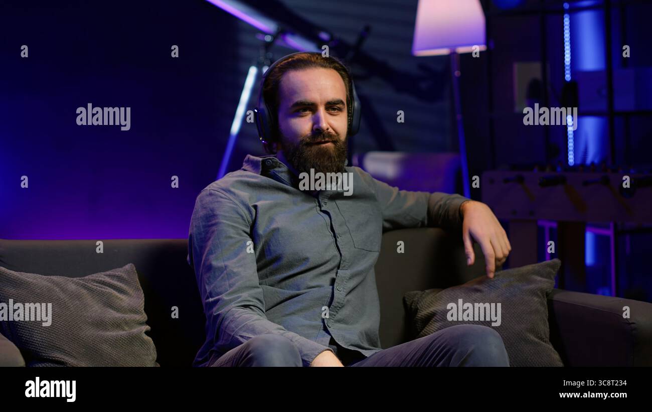 Gamer feeling overjoyed after winning hi-res stock photography and ...