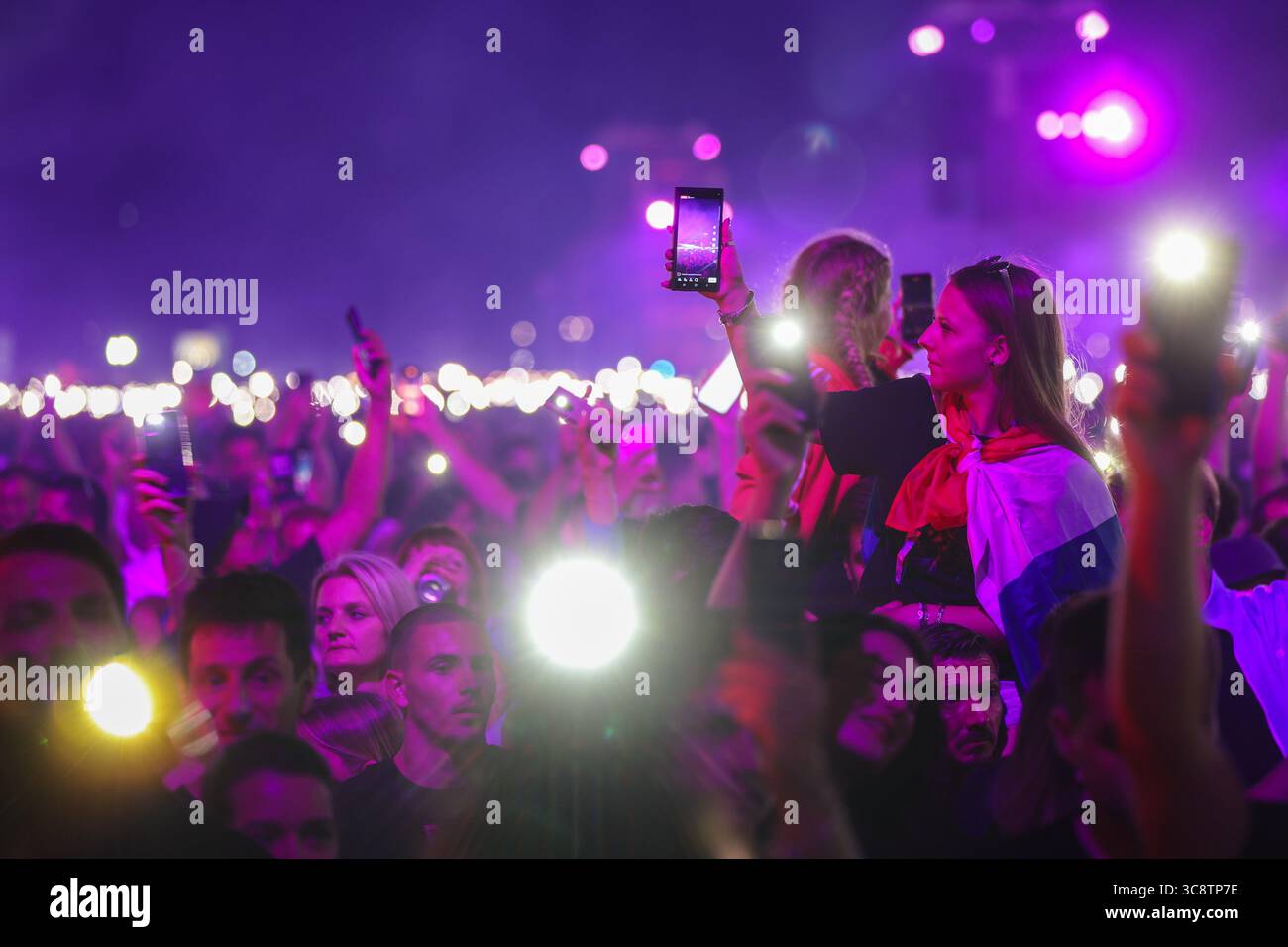 People enjoy the Marko Perkovic Thompson concert at Hipodrom in Sinj ...