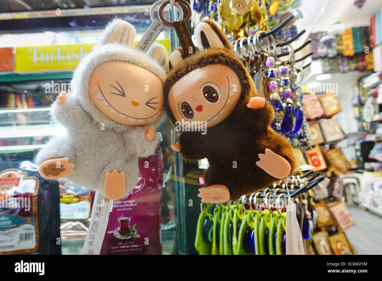 Labubu toys displayed at Grand Bazaar in Turkey, Marmaris Stock Photo ...