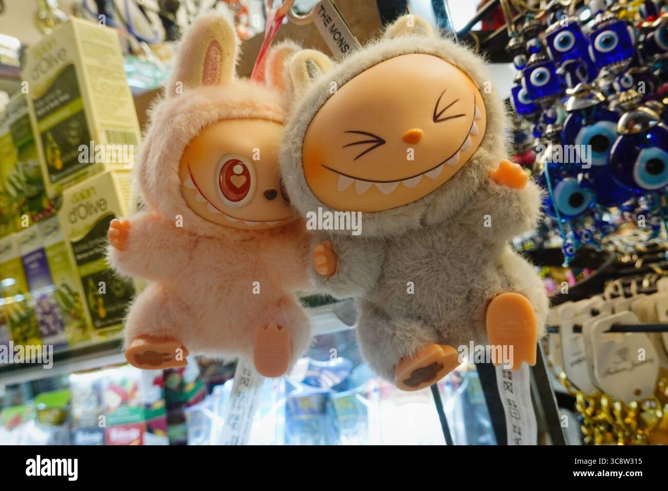 Labubu toys displayed at Grand Bazaar in Turkey, Marmaris Stock Photo ...