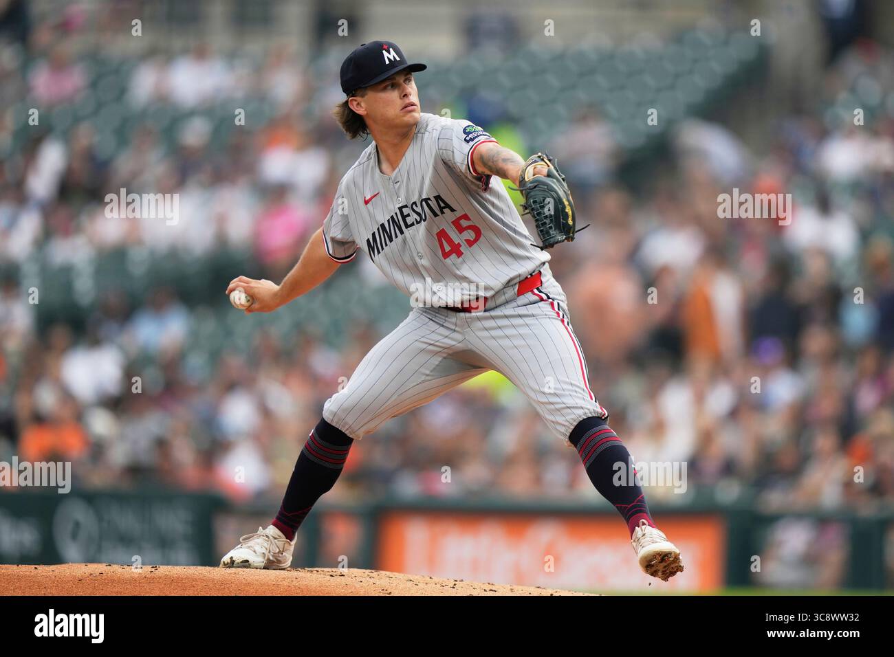 Minnesota Twins starting pitcher Travis Adams throws during the first ...