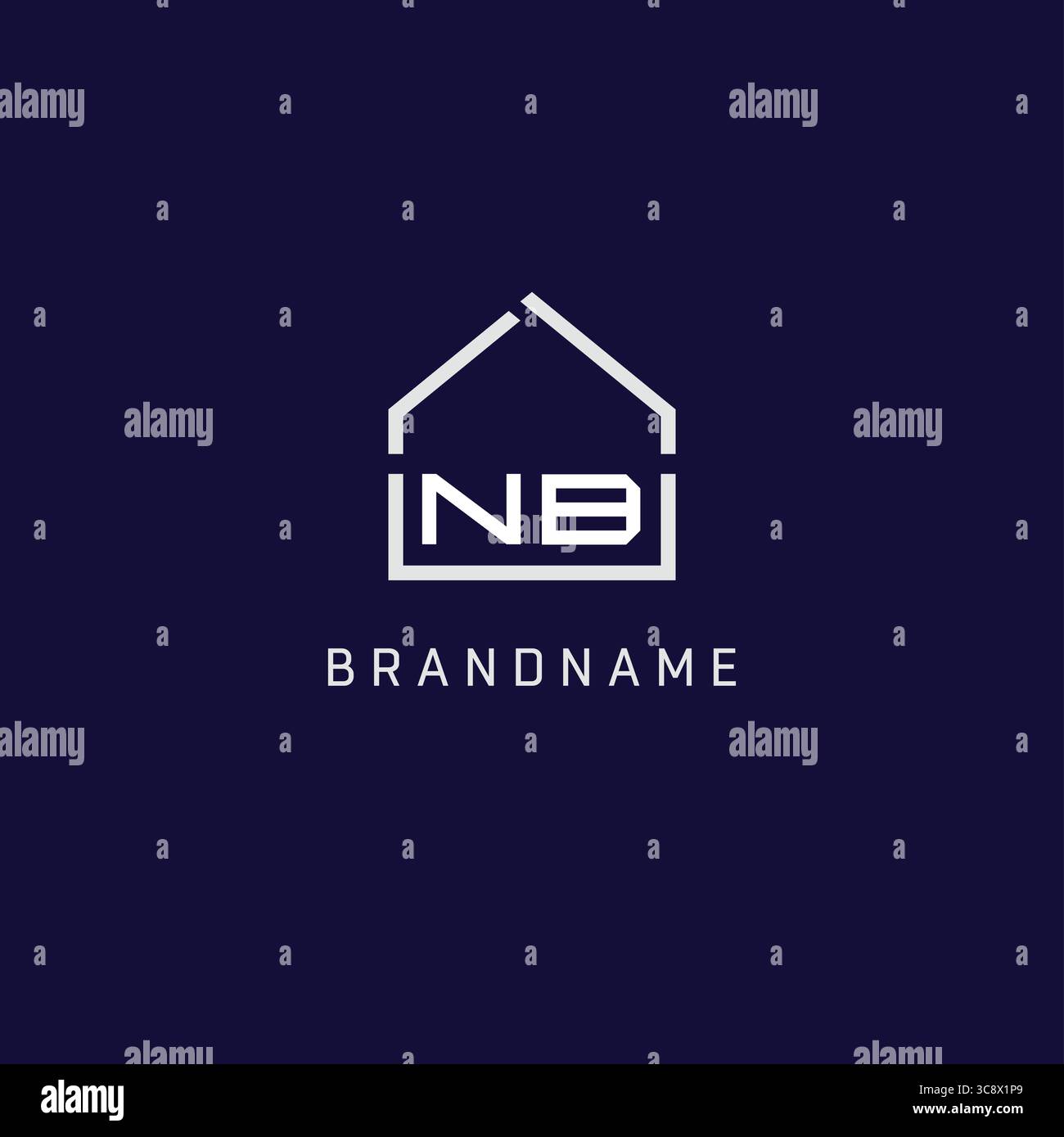 Nb real estate initials logo hi-res stock photography and images - Alamy