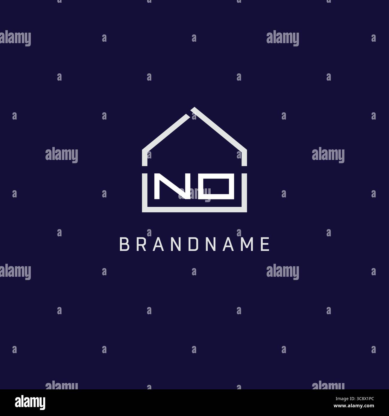 Initial letter NO roof real estate logo design ideas vector graphic ...