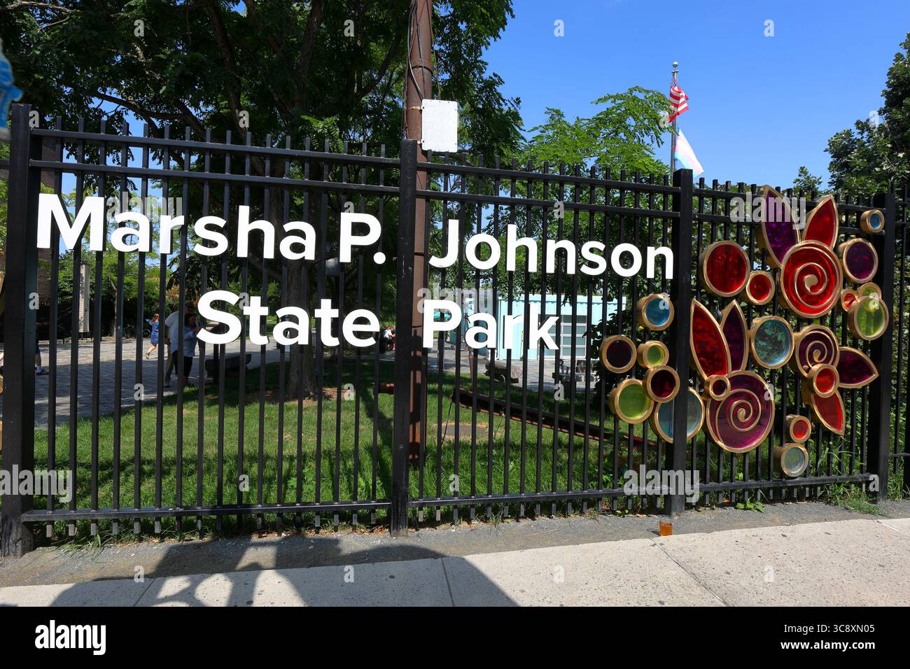 Signage for Marsha P. Johnson State Park in Brooklyn's Williamsburg ...