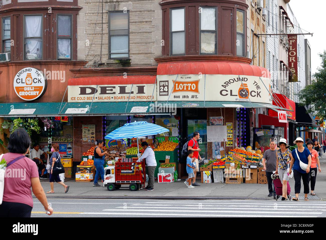Around the Clock Deli, 8601 18th Ave, Brooklyn, New York. A street ...