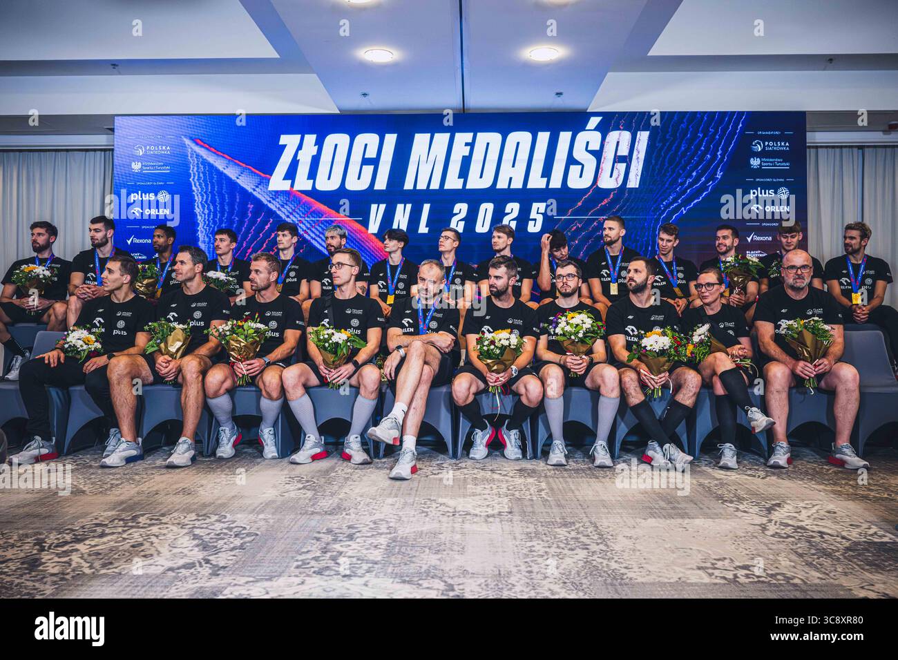 Warsaw, Poland. 04 Aug 2025. The Polish men's national volleyball team ...