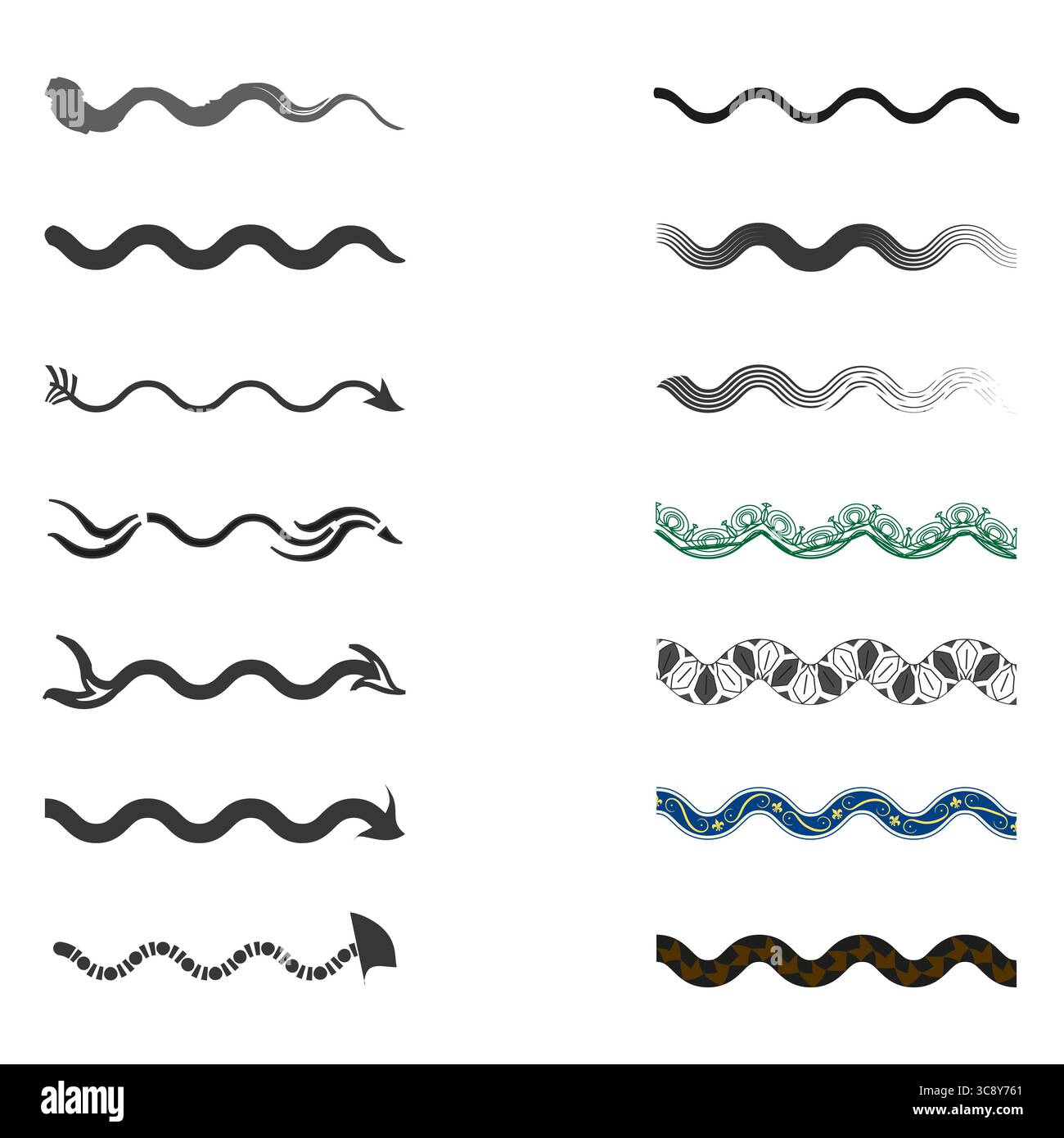 Wave series icon. Varied vector art. Black background design Stock ...