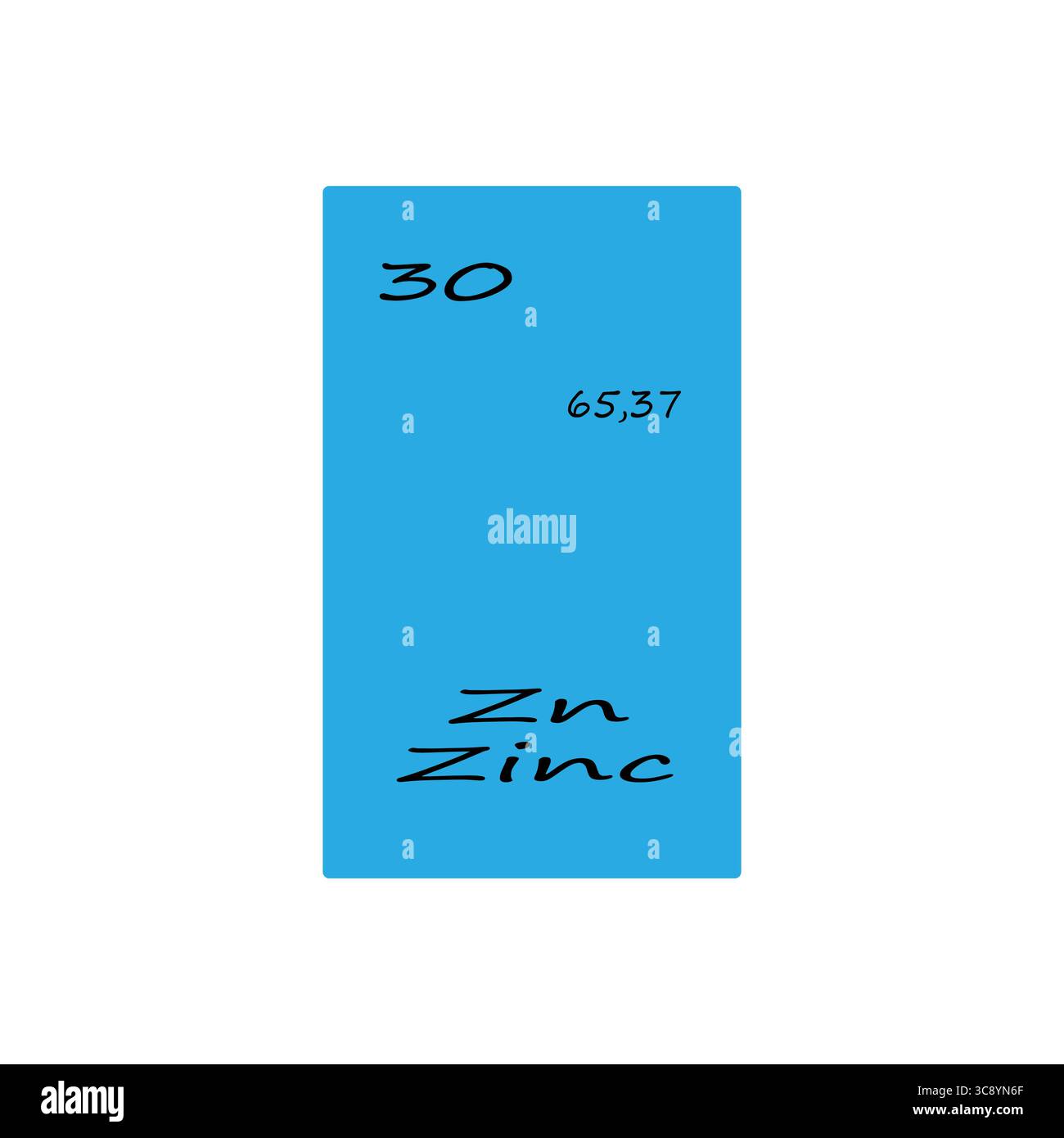 Chemical element illustration. Zinc symbol Zn. Periodic table element ...
