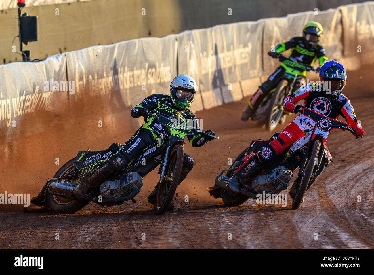 Jason Doyle of Ipswich Witches in White rides outside Zach Cook of ...