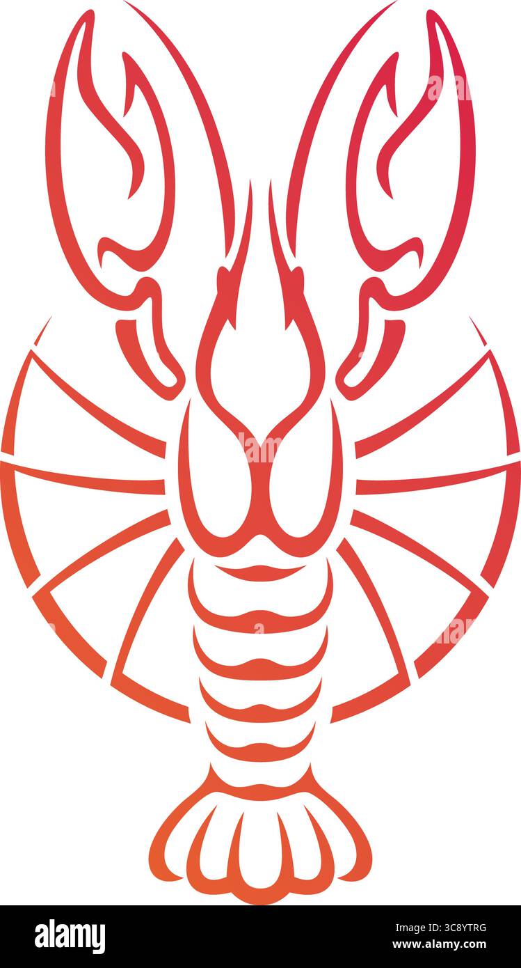 Line Art of Big Red Lobster (Crayfish Stock Vector Image & Art - Alamy