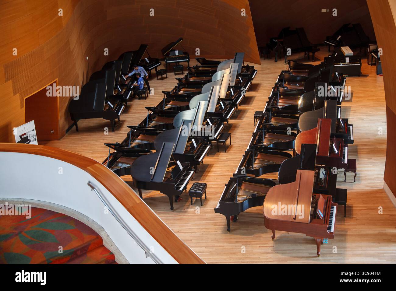 Beautiful Grand Piano set inside Walt Disney Concert hall mdoern ...