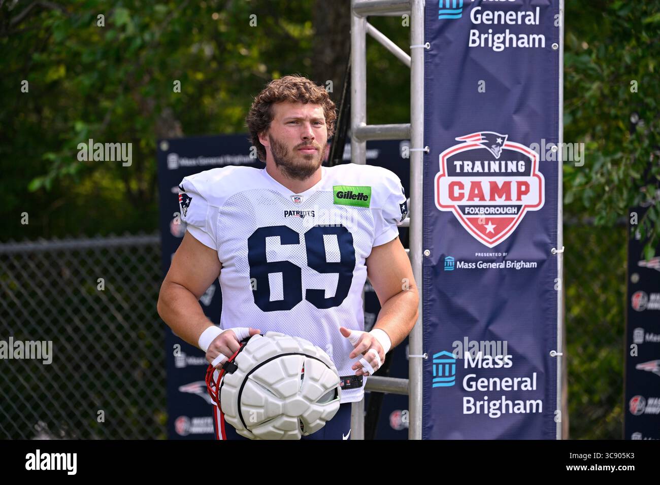 August 4, 2025; Foxborough, MA, USA; New England Patriots guard Cole ...