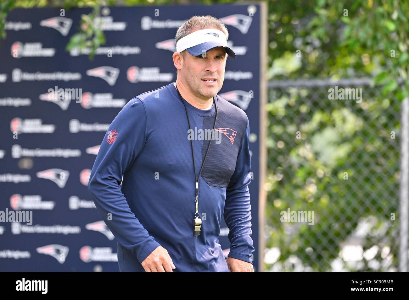 August 4, 2025; Foxborough, MA, USA; New England Patriots offensive ...