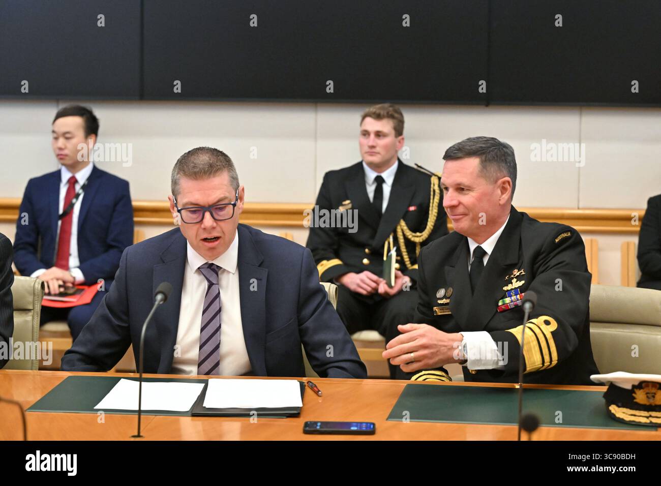Minister for Defence Industry Pat Conroy and Chief of Navy Vice Admiral ...